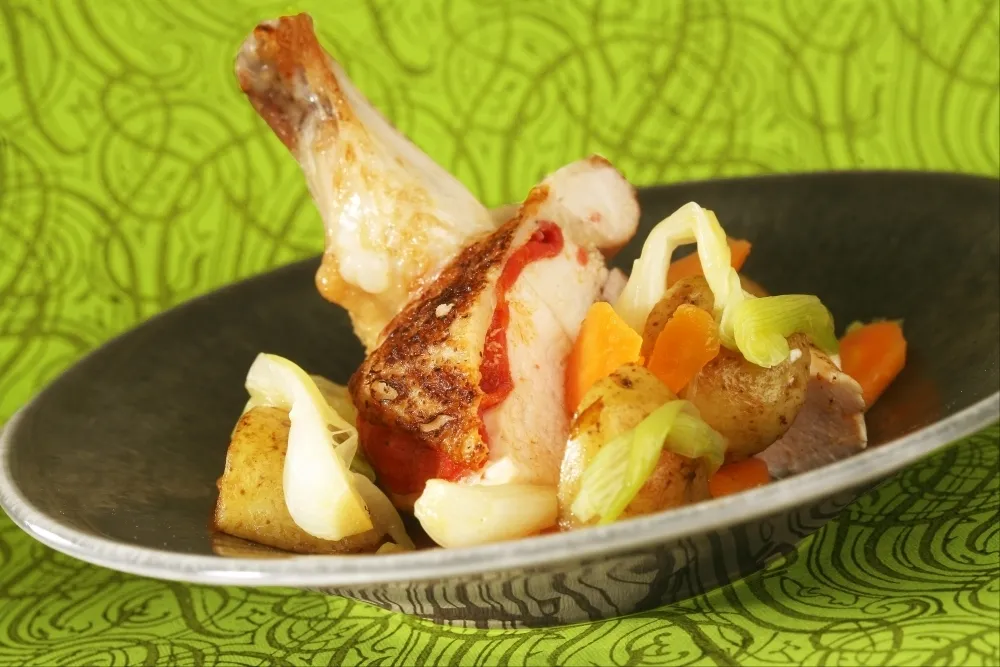 Recette Suprême de volaille au chorizo, cocotte de légumes