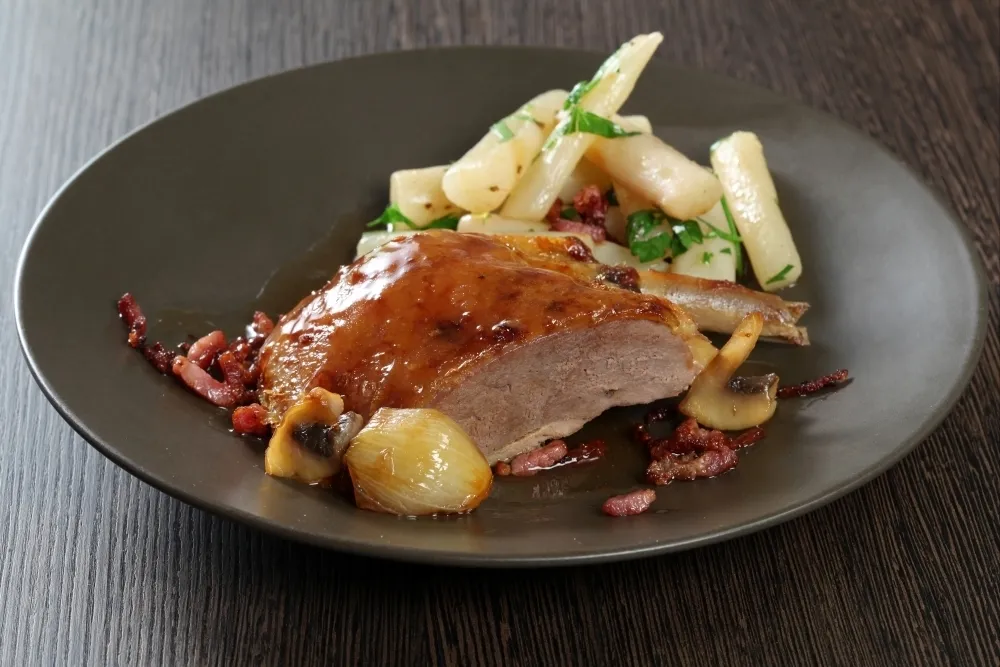 Recette Suprême de faisan Grand-Mère, salsifis persillés