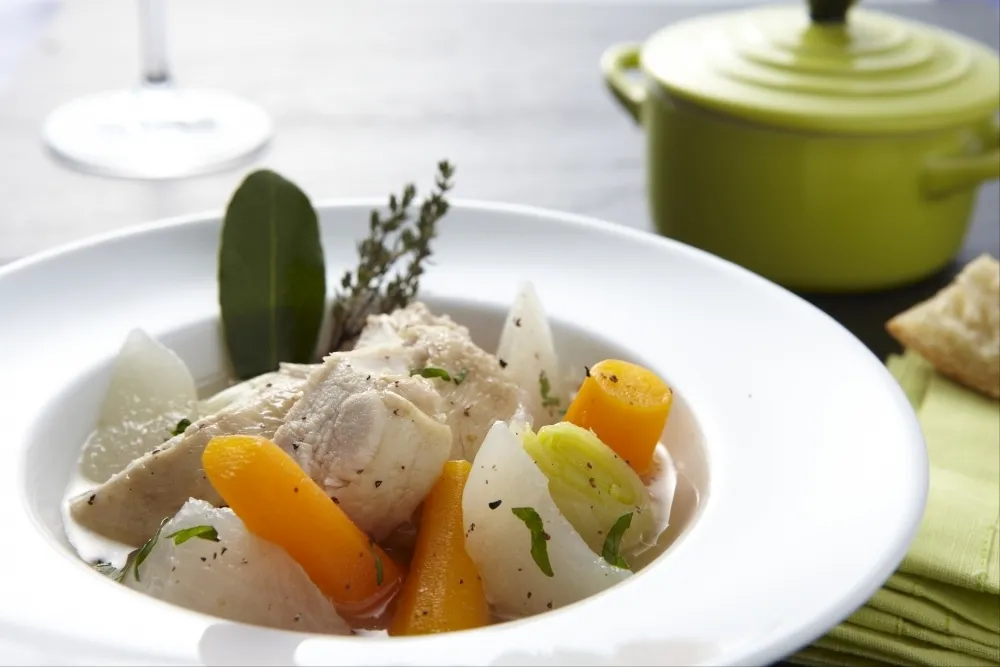 Recette Poulet au bouillon et ses légumes