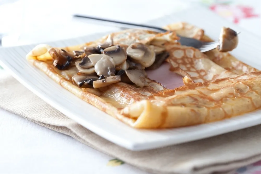 Recette crepe-jambon-champignons