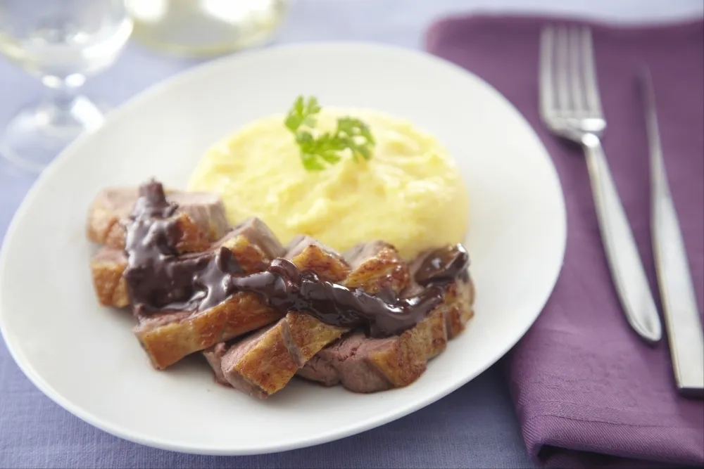 Recette Filet de canette au cacao et polenta