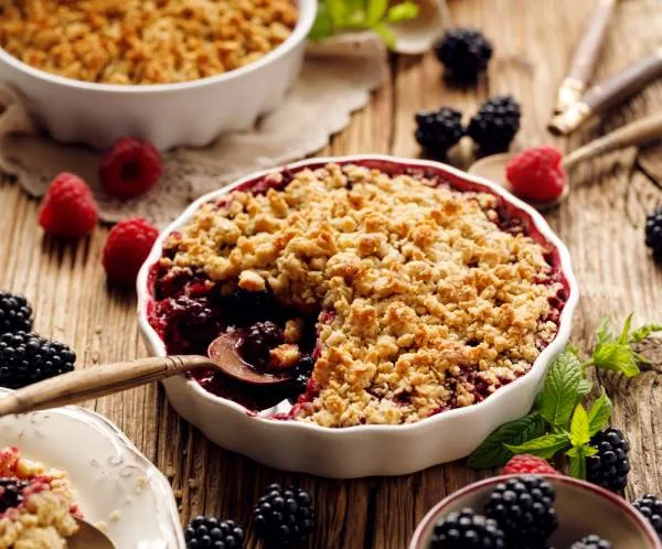 Recette Crumble aux fruits rouges caramélisés
