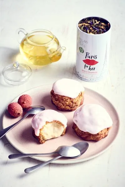 Recette Petits choux litchi rose au thé Paris for Her Palais des Thés