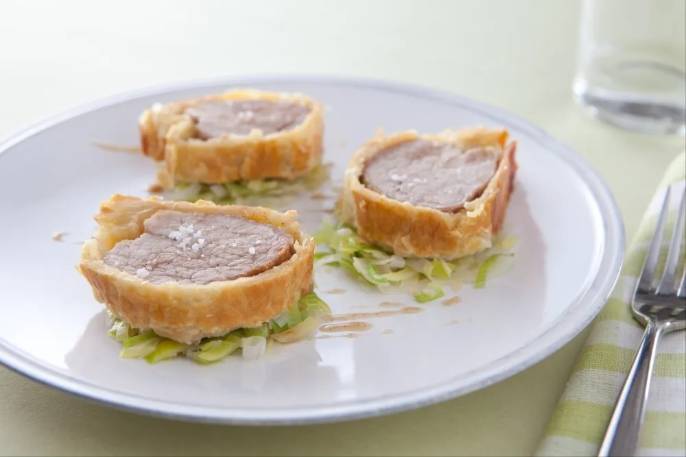 Recette Filet mignon en croûte feuilletée, fondue de poireaux