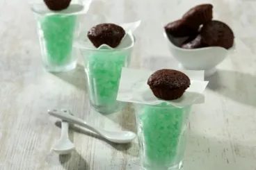Recette Chocolat et menthe en chaud-froid, moelleux et granité