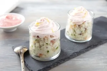 Recette verrine-de-crabe-aux-agrumes-chantilly-au-tarama