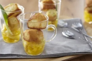 Recette verrine-de-petits-cakes-ananas-et-citron-vert